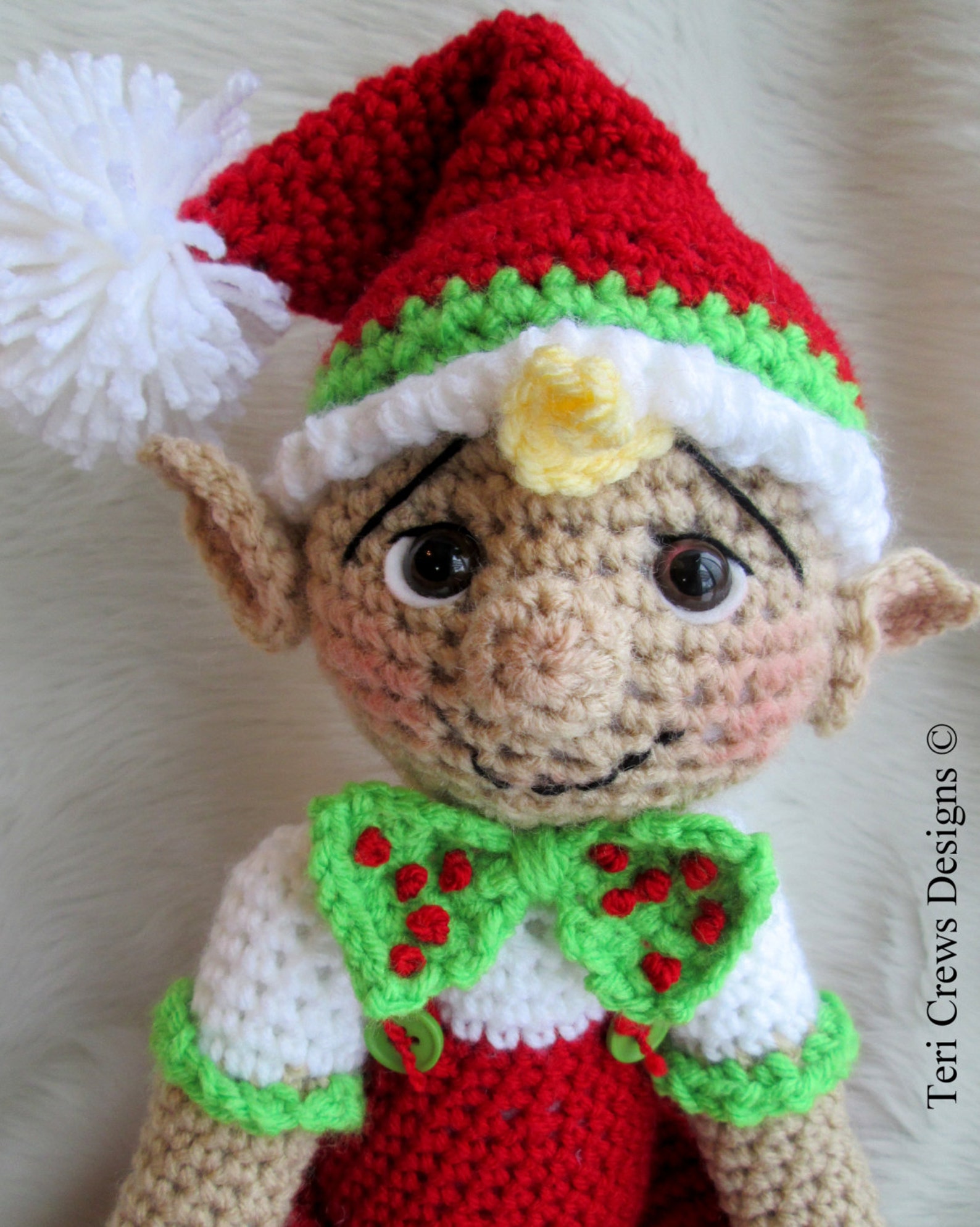 Crochet Pattern Cute Elf by Teri Crews Wool and Whims Instant - Etsy
