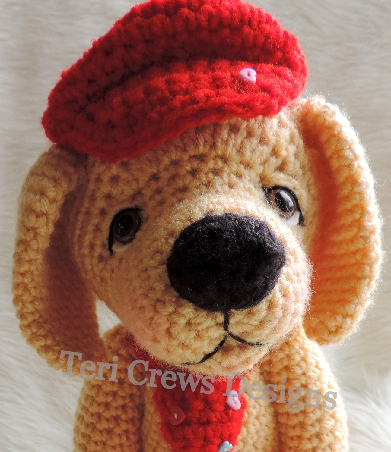 Cute Yellow Dog Crochet Pattern by Teri Crews | Etsy