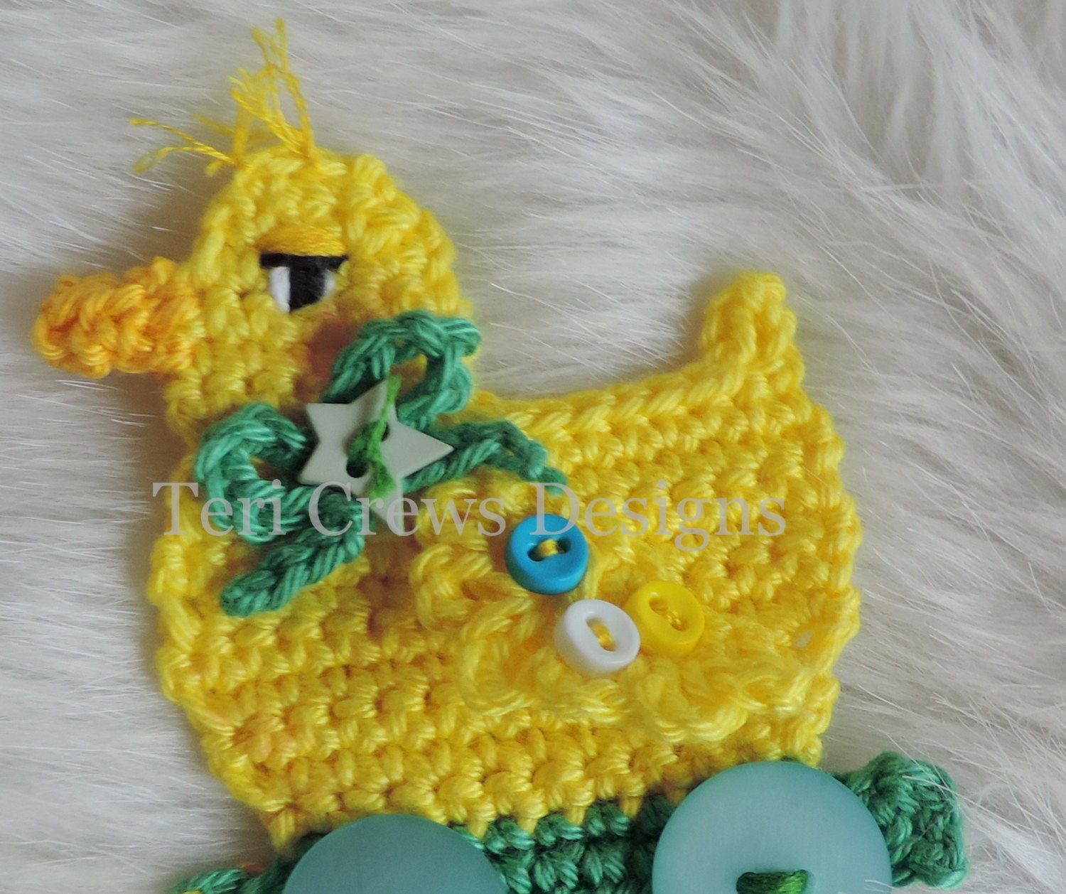 Duck on Wheels Applique Embellishment Crochet Pattern by Teri | Etsy