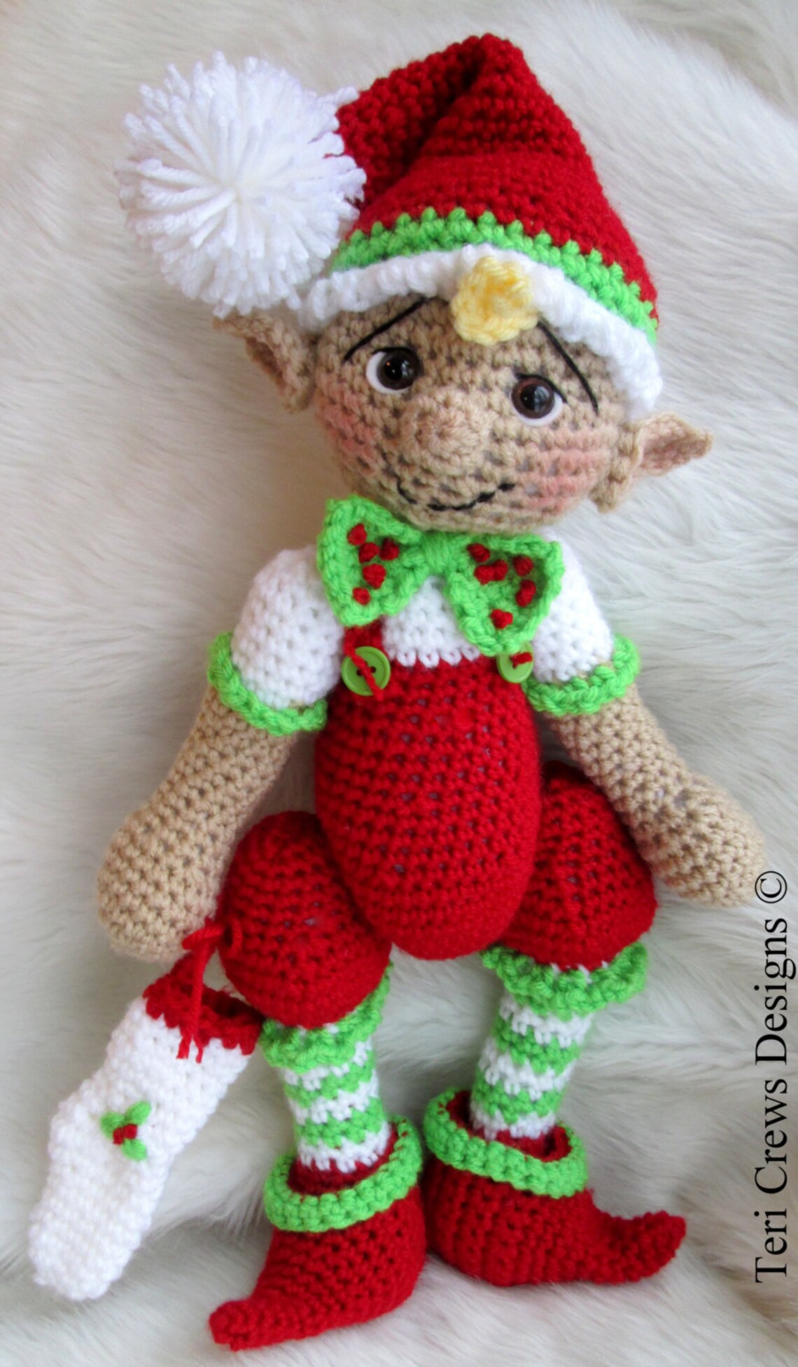 Crochet Pattern Cute Elf by Teri Crews Wool and Whims Instant - Etsy