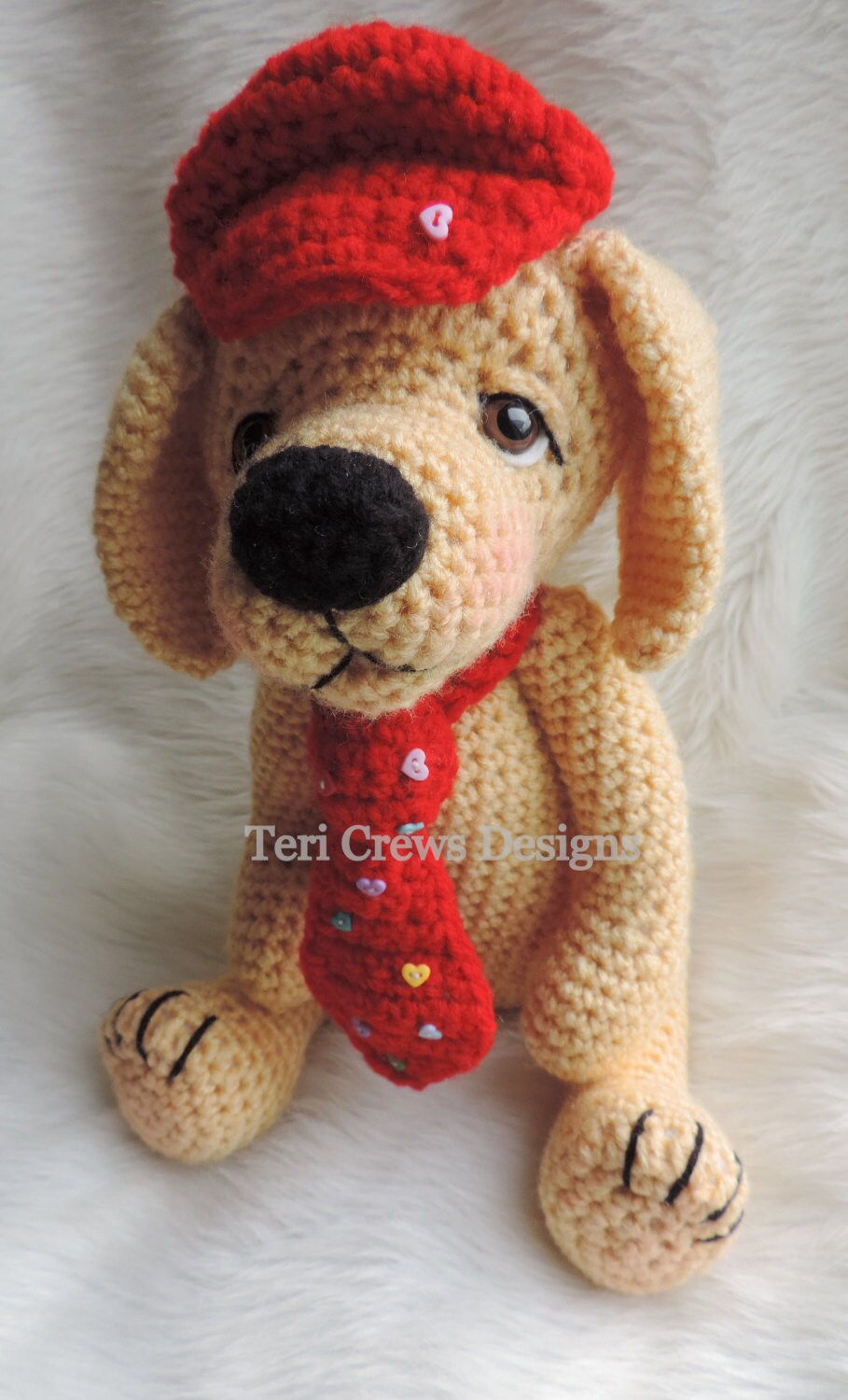 Cute Yellow Dog Crochet Pattern by Teri Crews | Etsy