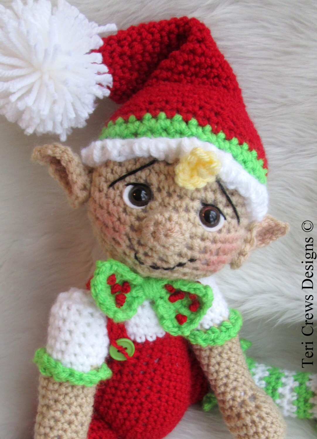 Crochet Pattern Cute Elf by Teri Crews Wool and Whims Instant - Etsy
