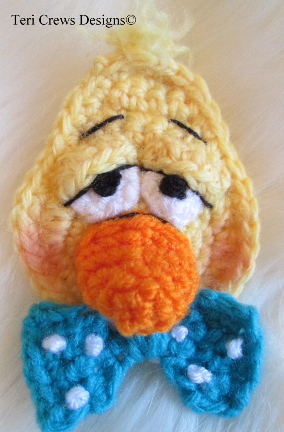 Crochet Pattern Duck Applique Embellishment by Teri Crews Wool | Etsy