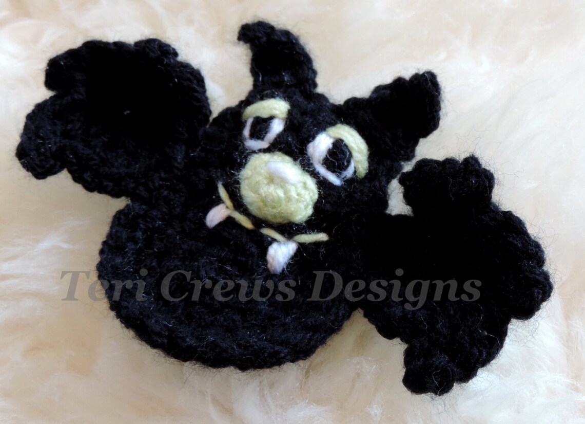 Cute Bat Applique Crochet Pattern Instant Download Teri Crews | Etsy