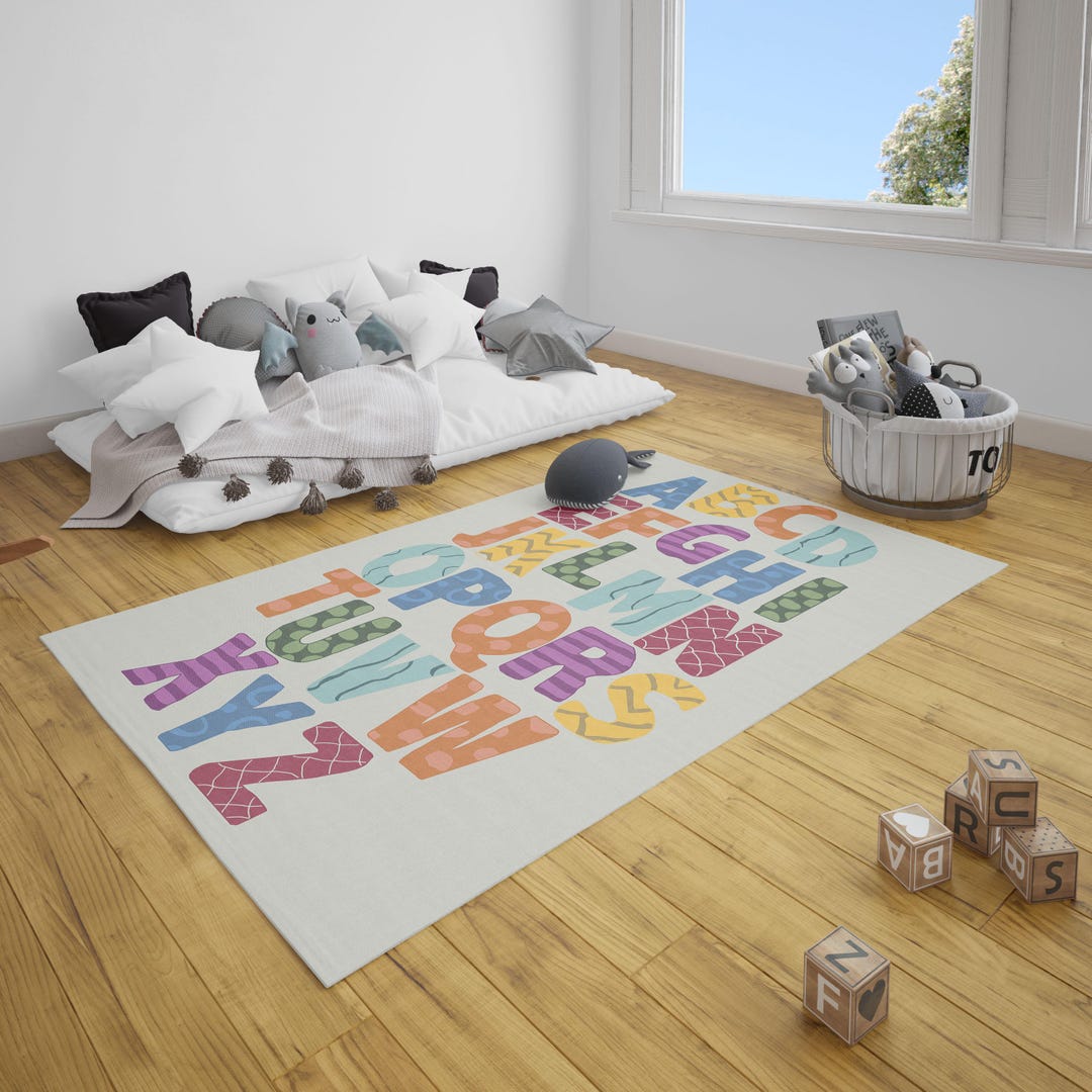Alphabet Rug, Kids ABC Play Mat, Toddler Learning Carpet, Educational ...