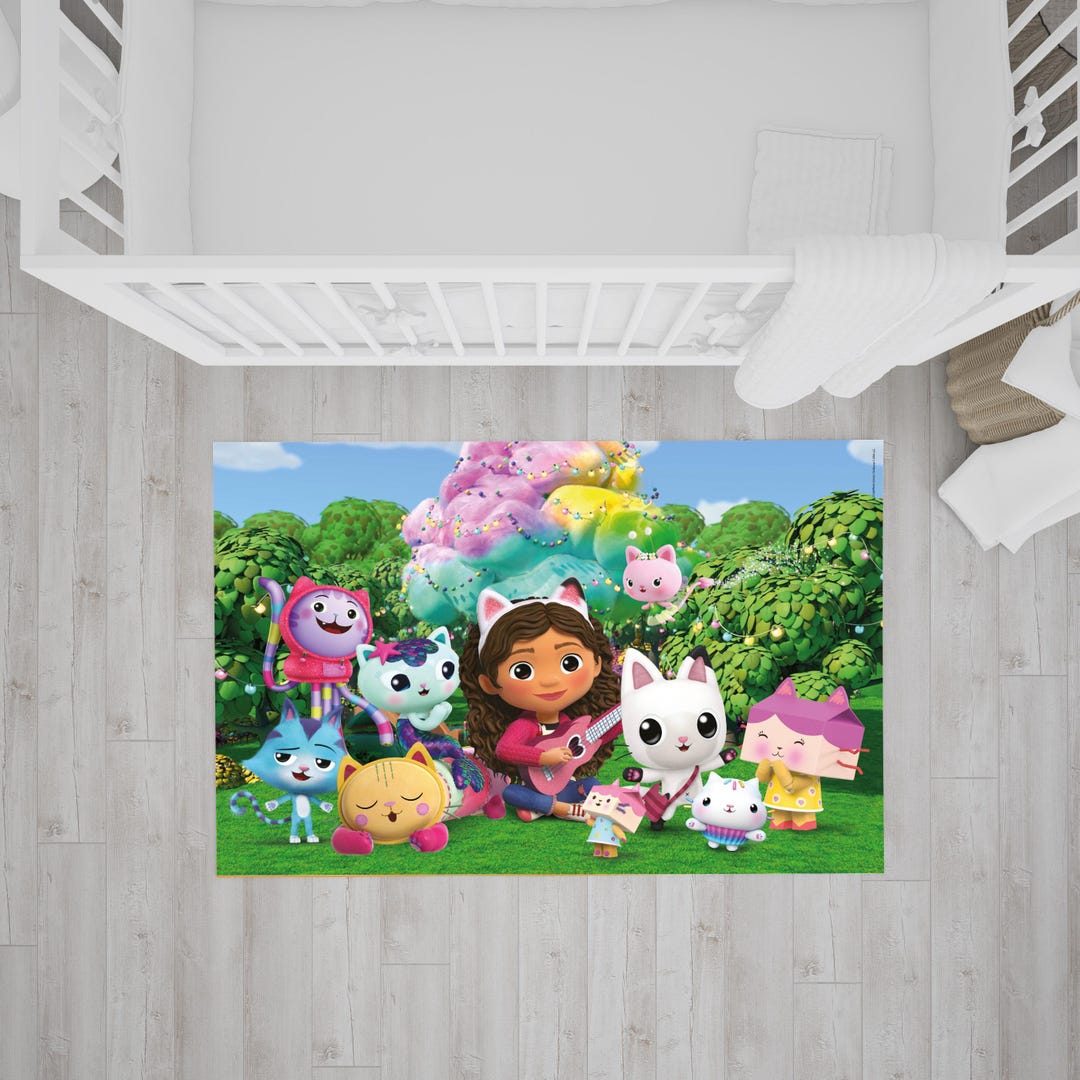 Gabby’s Dollhouse Kids Rug – Cute Cat Friends Playroom Carpet, Colorful ...