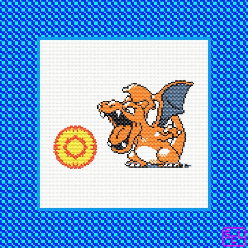 Charizard Pixel Art - Etsy
