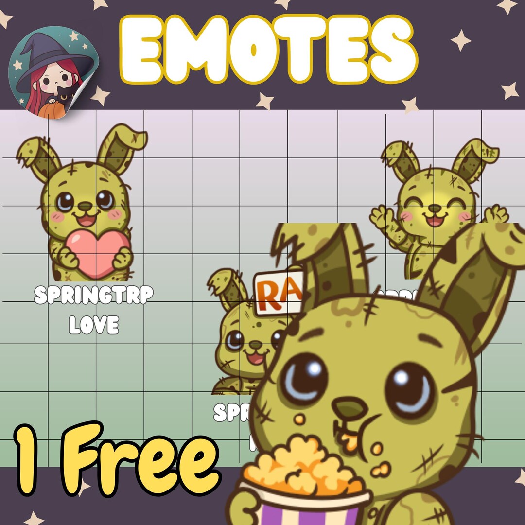 Springtrap Twitch Emotes – Cute FNAF Streaming Assets (digital Download ...