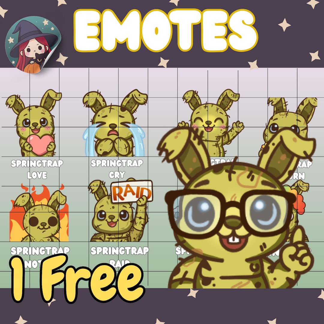 Springtrap Twitch Emotes Bundle – Streaming Assets, Discord (digital ...