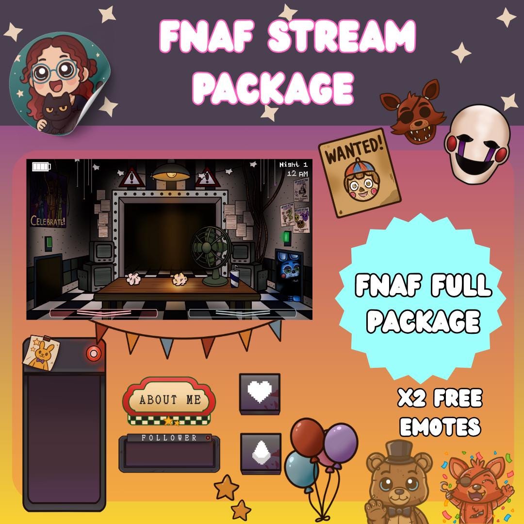 FNAF Stream Full Package | Animated Screen | X2 FREE EMOTES | Five ...