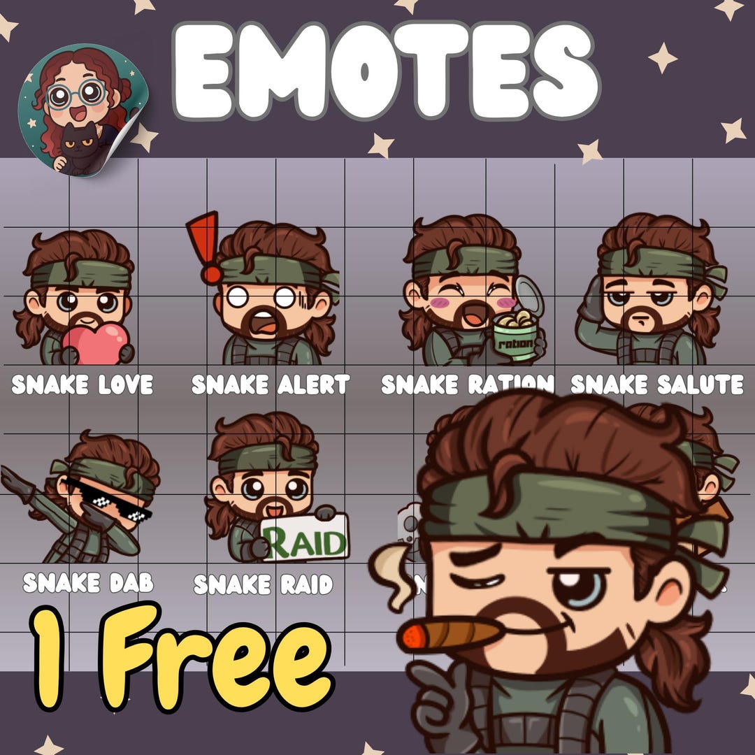 Solid Snake Emotes: Metal Gear Streaming Assets (digital Download) - Etsy