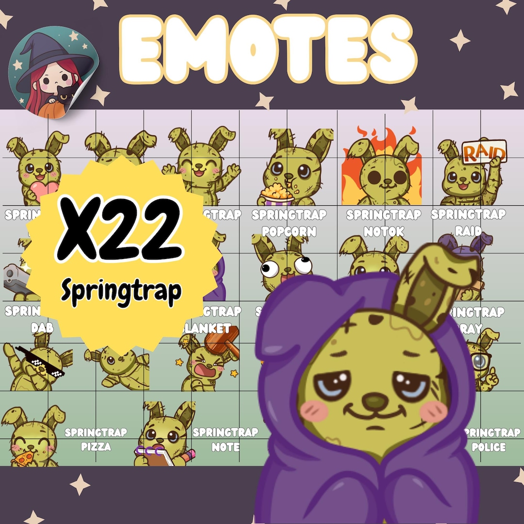 Springtrap Emotes – Twitch/discord Streaming Assets (x22) (digital ...