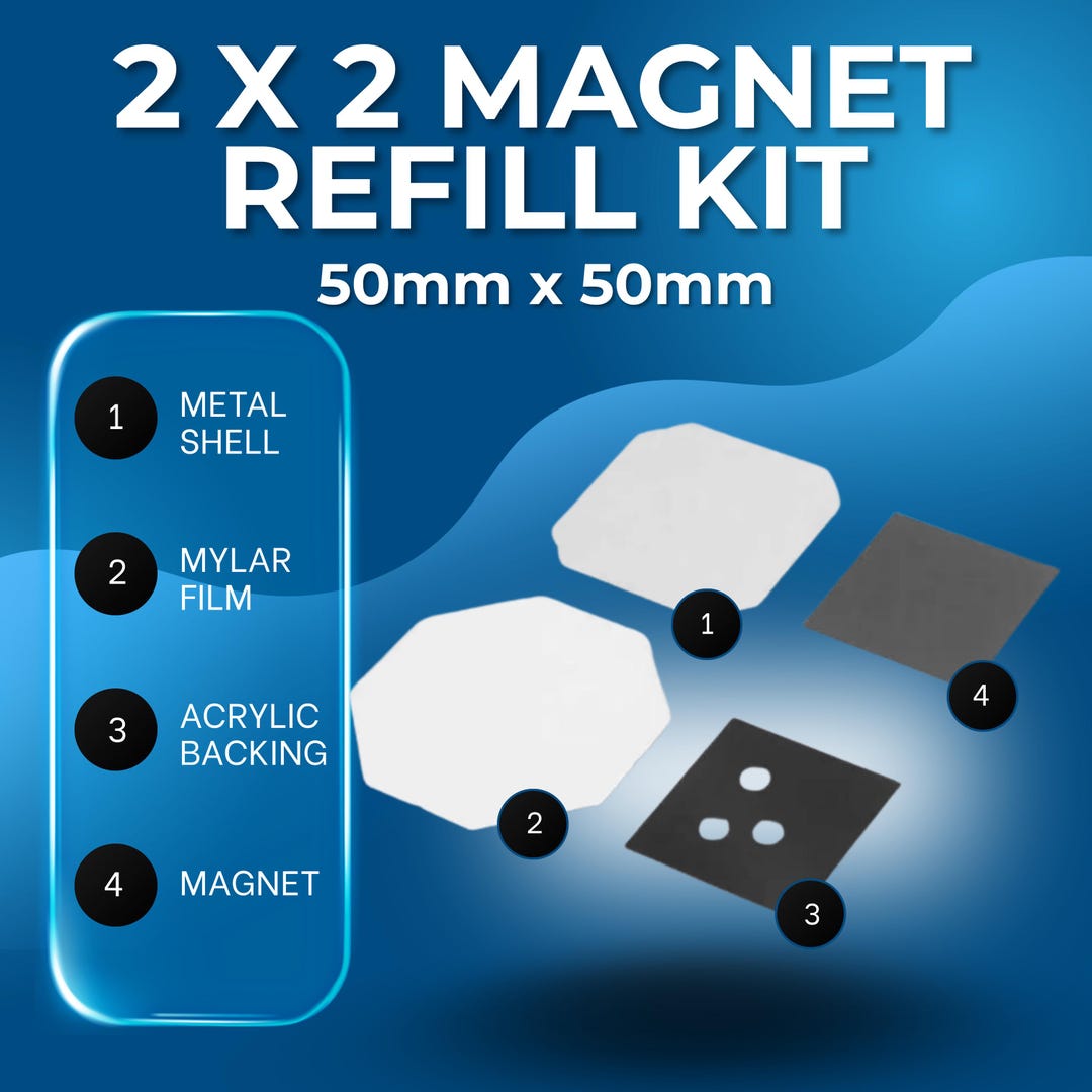 2x2” Hard Magnet Supply Refill Kit | Bulk Magnet Making Supplies | DIY ...