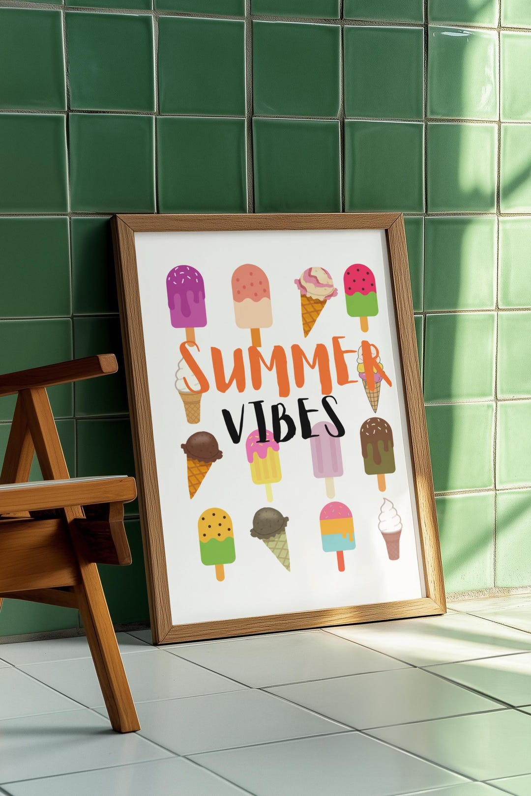 Printable Summer Wall Art | Summer Vibes - Ice Cream | Digital Summer ...