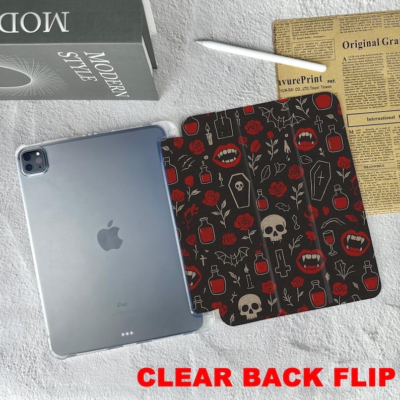 IPad Case,gothic Vampire Skull Rose Halloween Pattern Cover,fits iPad ...