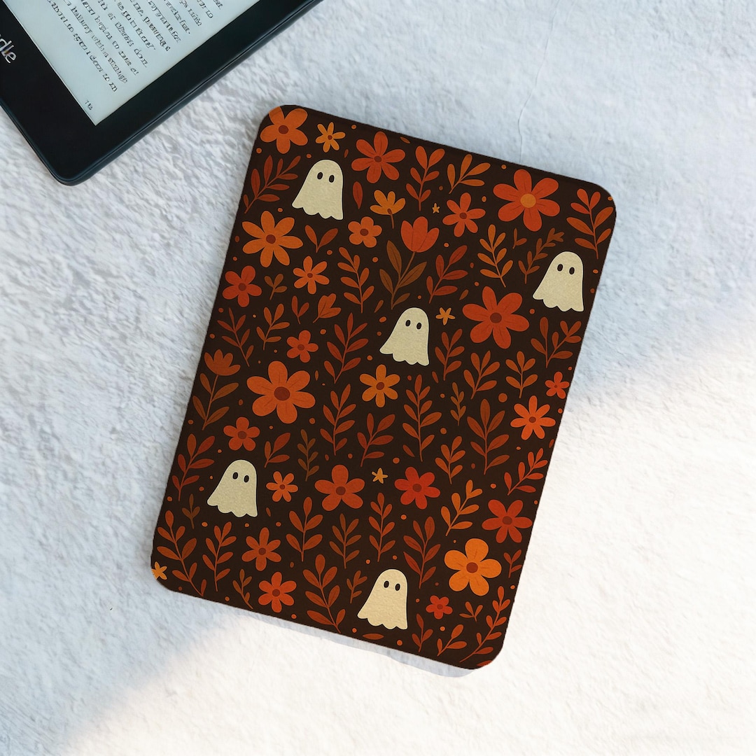 Cozy Fall Ghost Floral Kindle & Kobo Case,magnetic Detachable Cover ...
