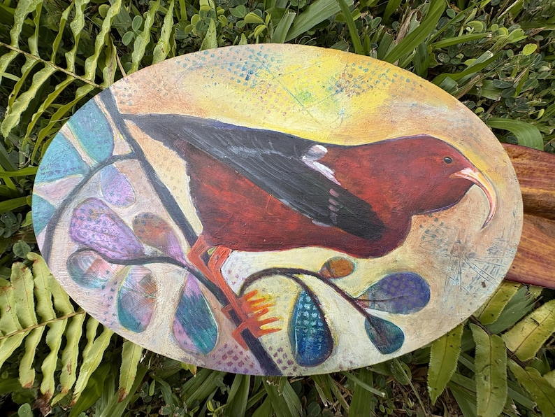 Hawaiian ʻiʻiwi Honeycreeper Art • Bird Art Decor • Native Forest Bird ...