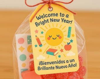 Welcome to a Bright New Year Tags | Bilingual Back to School Printable ...