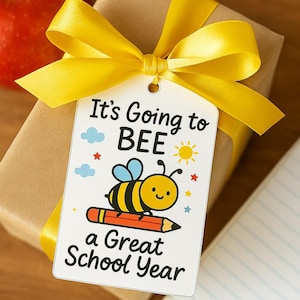 Bee School Year Gift Tags | Printable Favor Tags (JPG Digital File) - Etsy
