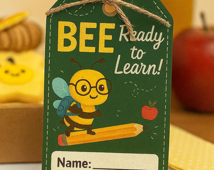 Bee Classroom Name Tags Printable: Back to School Student Gift Labels ...