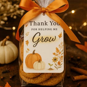 Teacher Appreciation Gift Tags: Fall Pumpkin Floral Printable (JPG ...