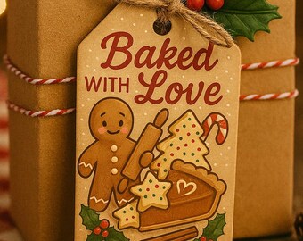 Gingerbread Cookie Gift Tags: Printable Christmas Baking Labels ...