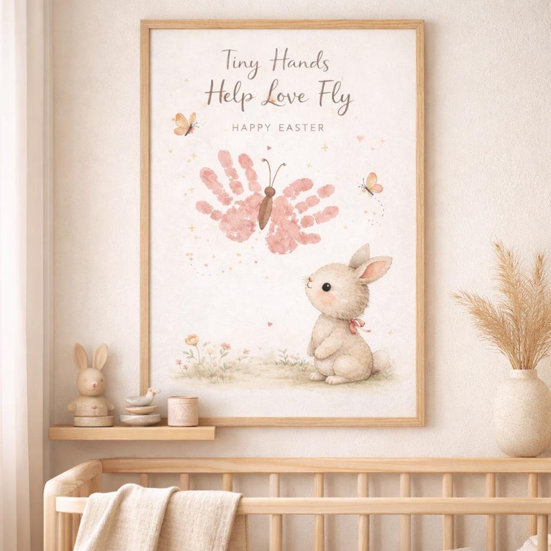 Easter Bunny Handprint Art Printable Set, Kids Spring Craft Activity ...