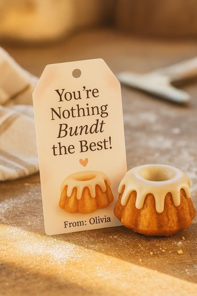 Printable Bundt Cake Gift Tag Template, Editable Canva Tag, Teachers ...