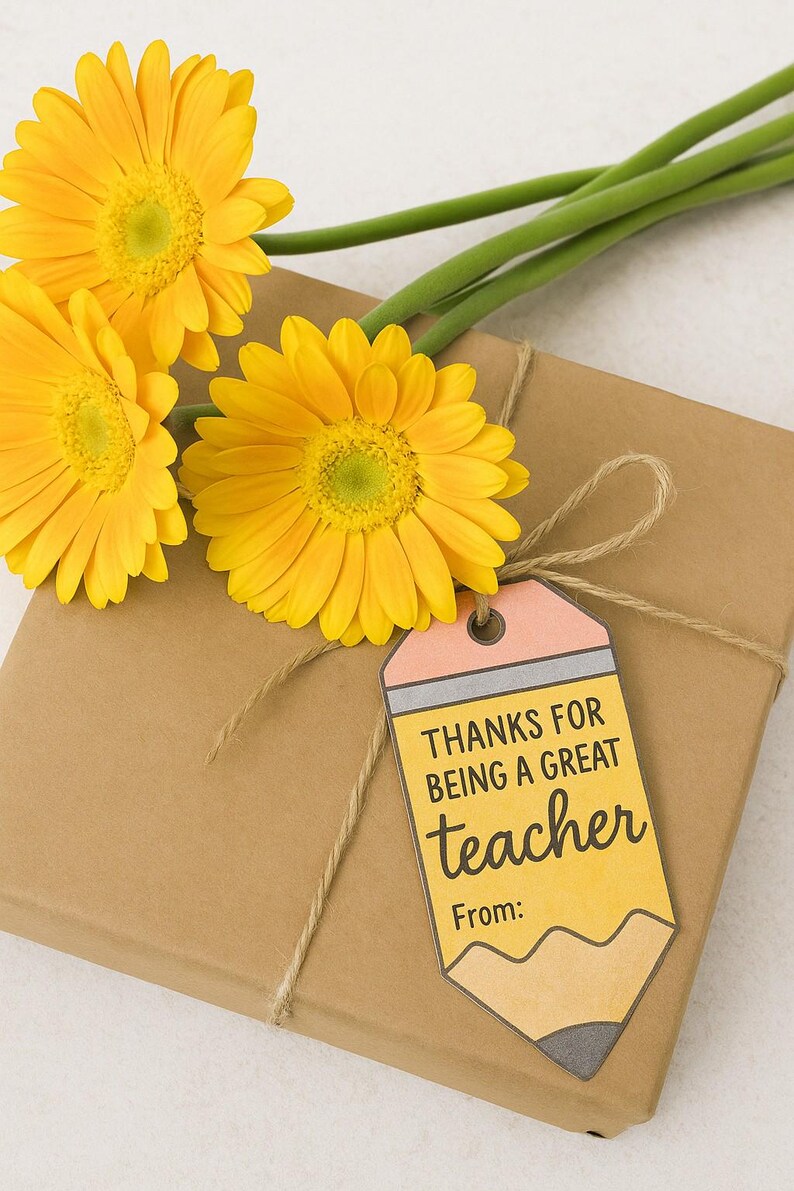 Printable Teacher Gift Tags | Pencil-shaped Tags for Teacher ...