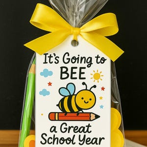 Bee School Year Gift Tags Printable | Back to School Favor Tags | Cute ...