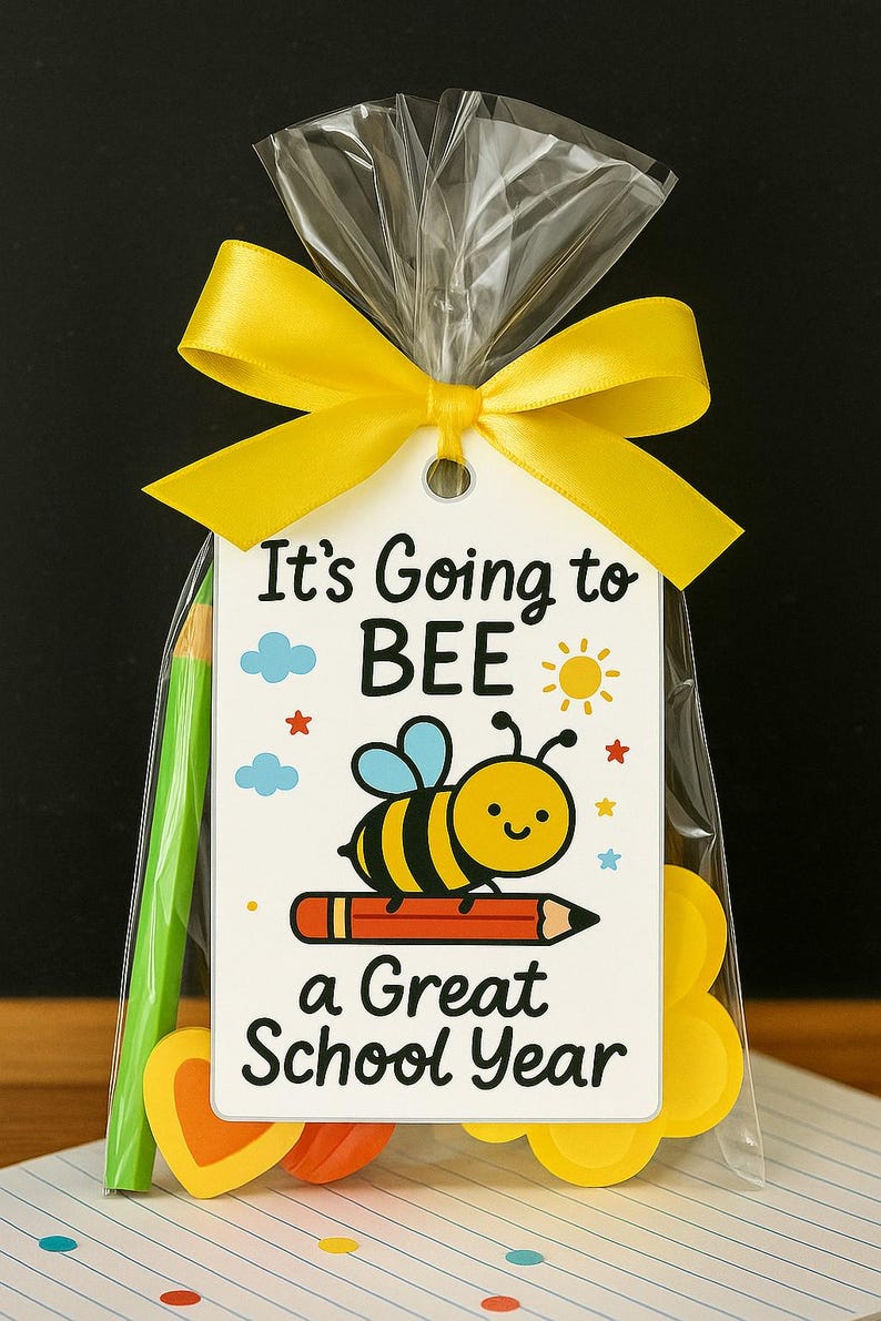 Bee School Year Gift Tags Printable | Back to School Favor Tags | Cute ...