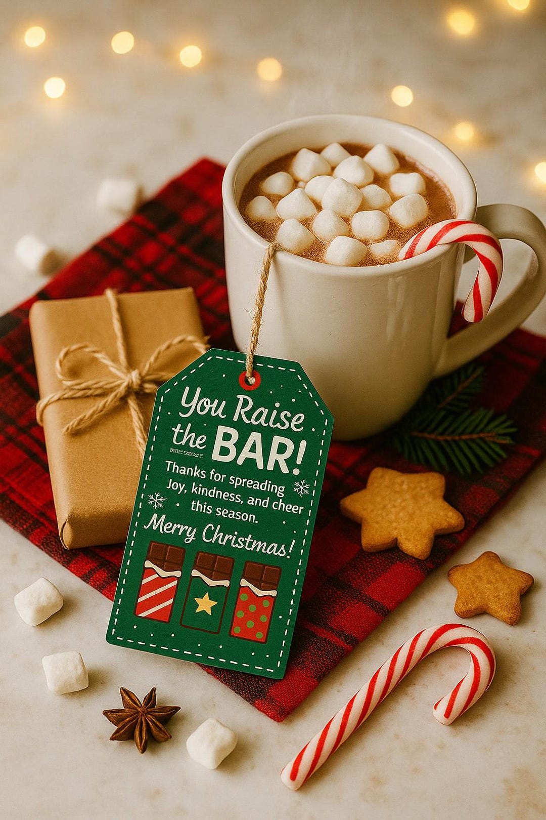 You Raise the BAR Christmas Gift Tags, Printable Teacher Appreciation ...
