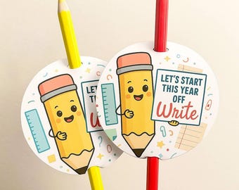 Back to School Pencil Holder Tag – Let's Start This Year off Write ...