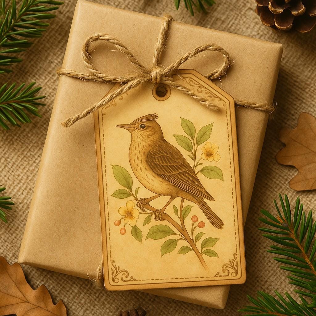 6 Vintage Bird Gift Tags Printable – Botanical Bird Tags, Retro Nature ...