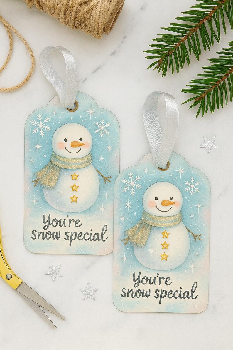 Snowman Christmas Gift Tags – Printable Winter Holiday Tags (digital ...