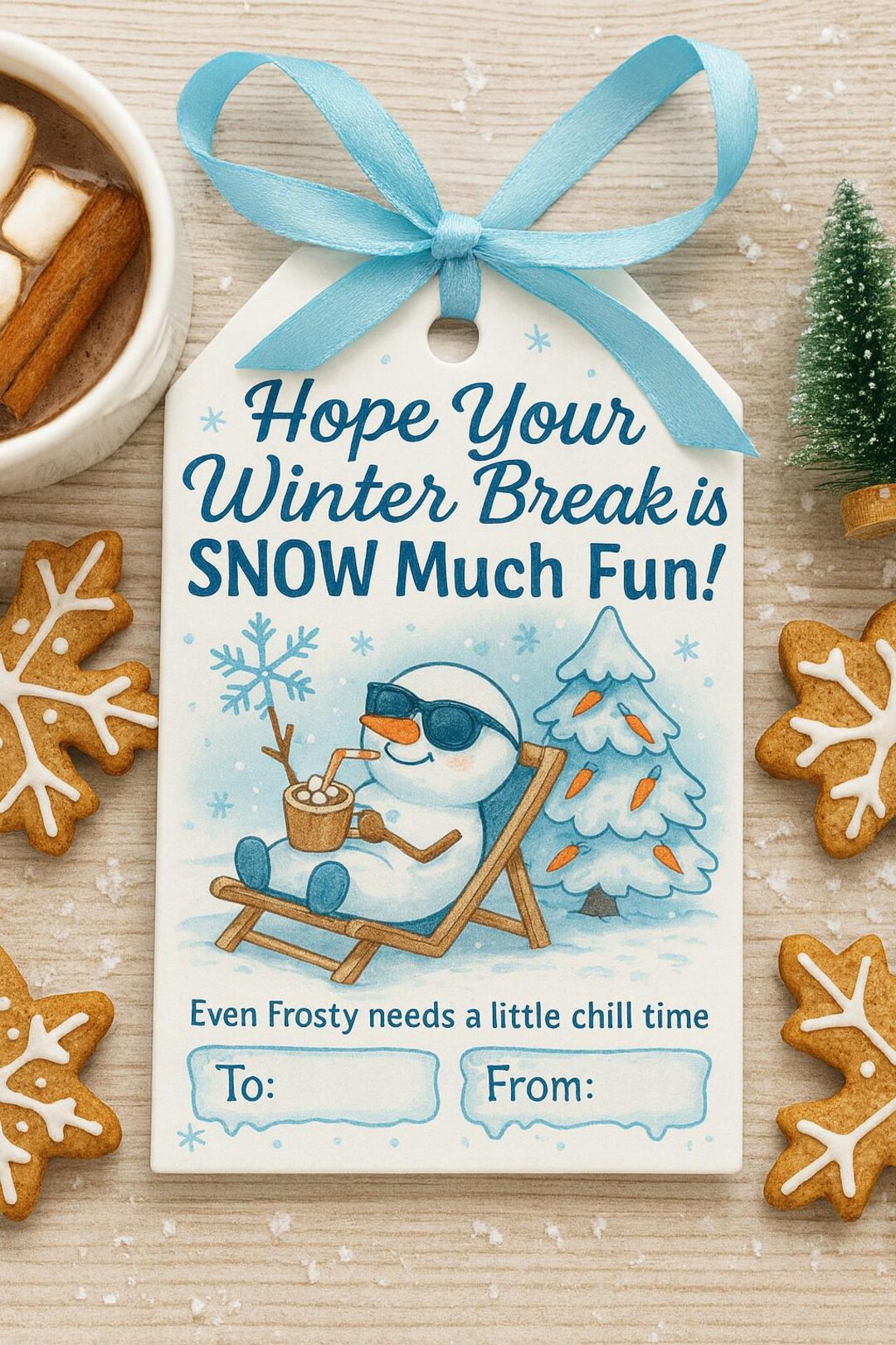 Funny Snowman Winter Break Gift Tags: Printable Holiday Labels (JPG) - Etsy
