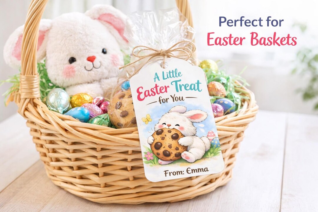 Bunny Easter Gift Tags, Classroom Treat Exchange Editable (canva ...