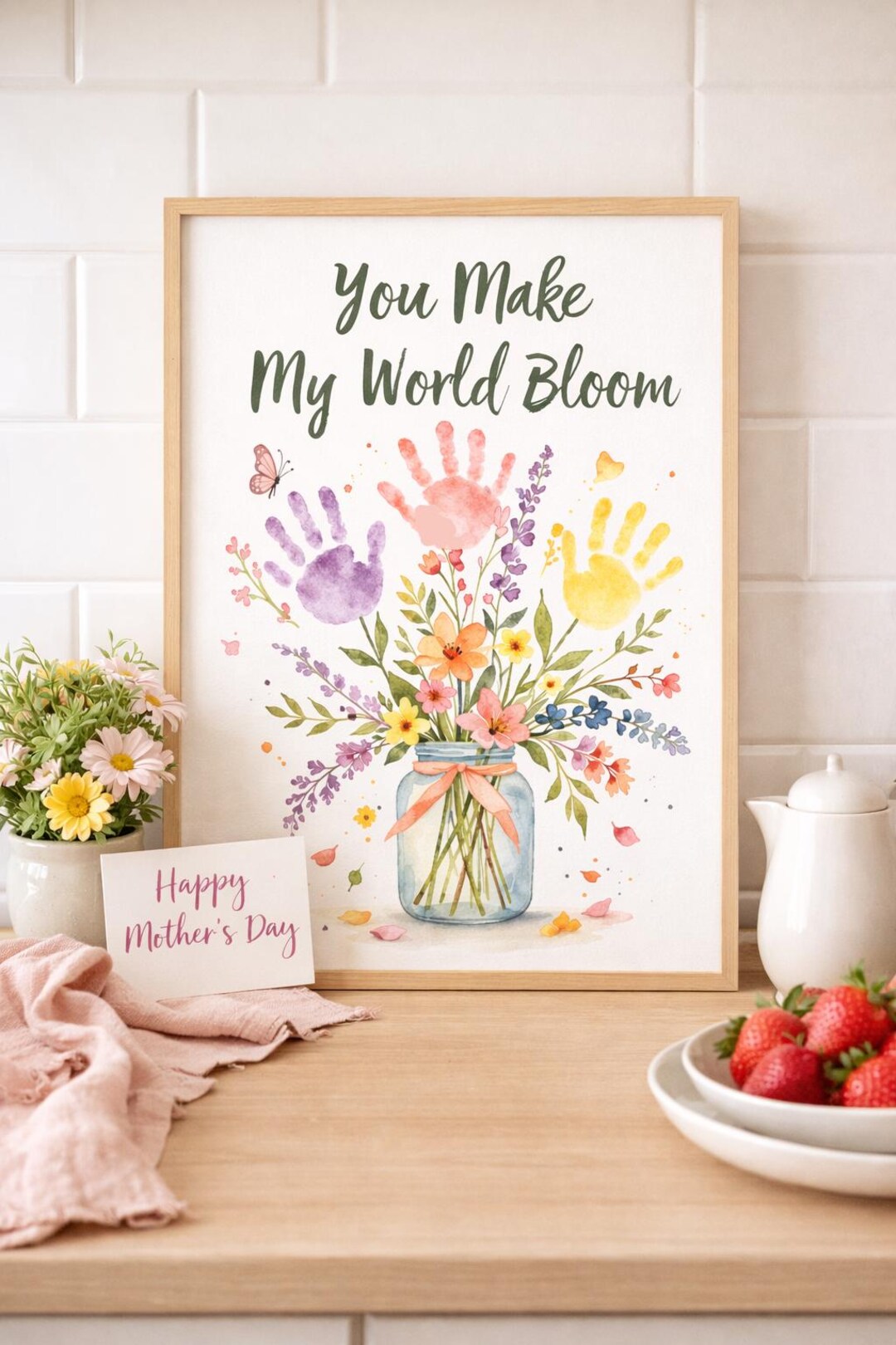 Handprint Flower Bouquet Craft, Mother’s Day Keepsake Art (digital ...