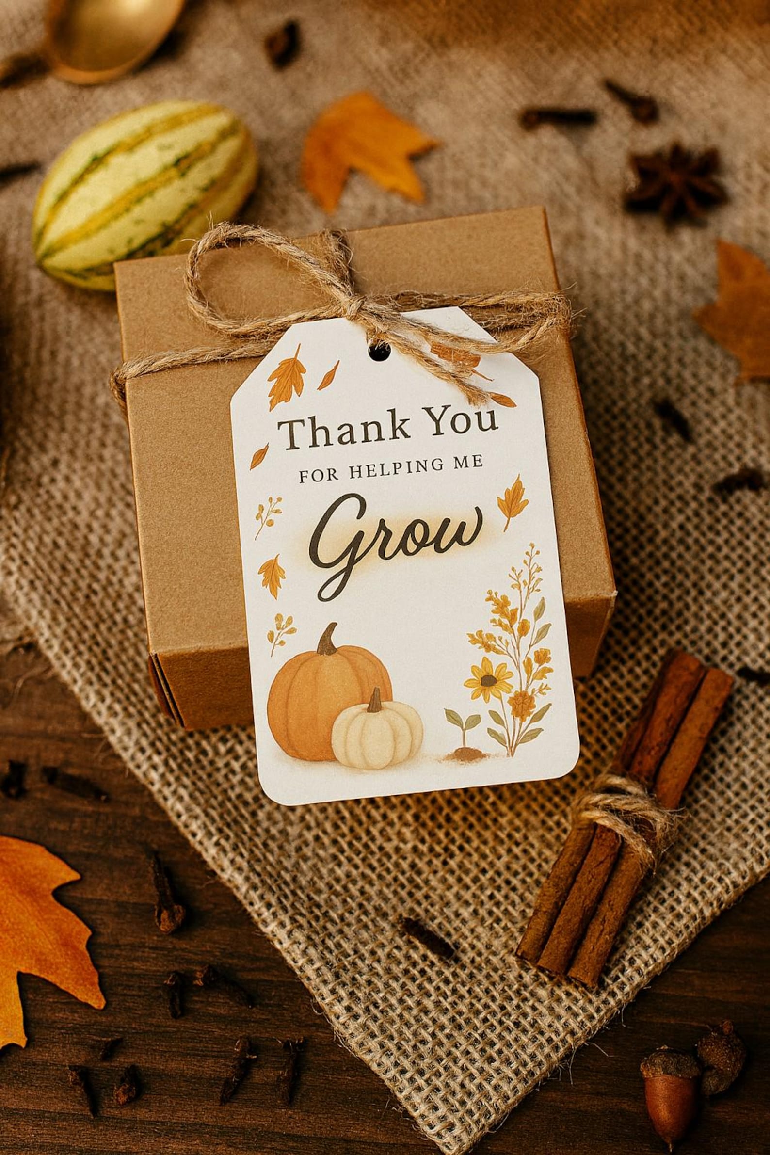 Teacher Appreciation Gift Tags: Fall Pumpkin Floral Printable (JPG ...