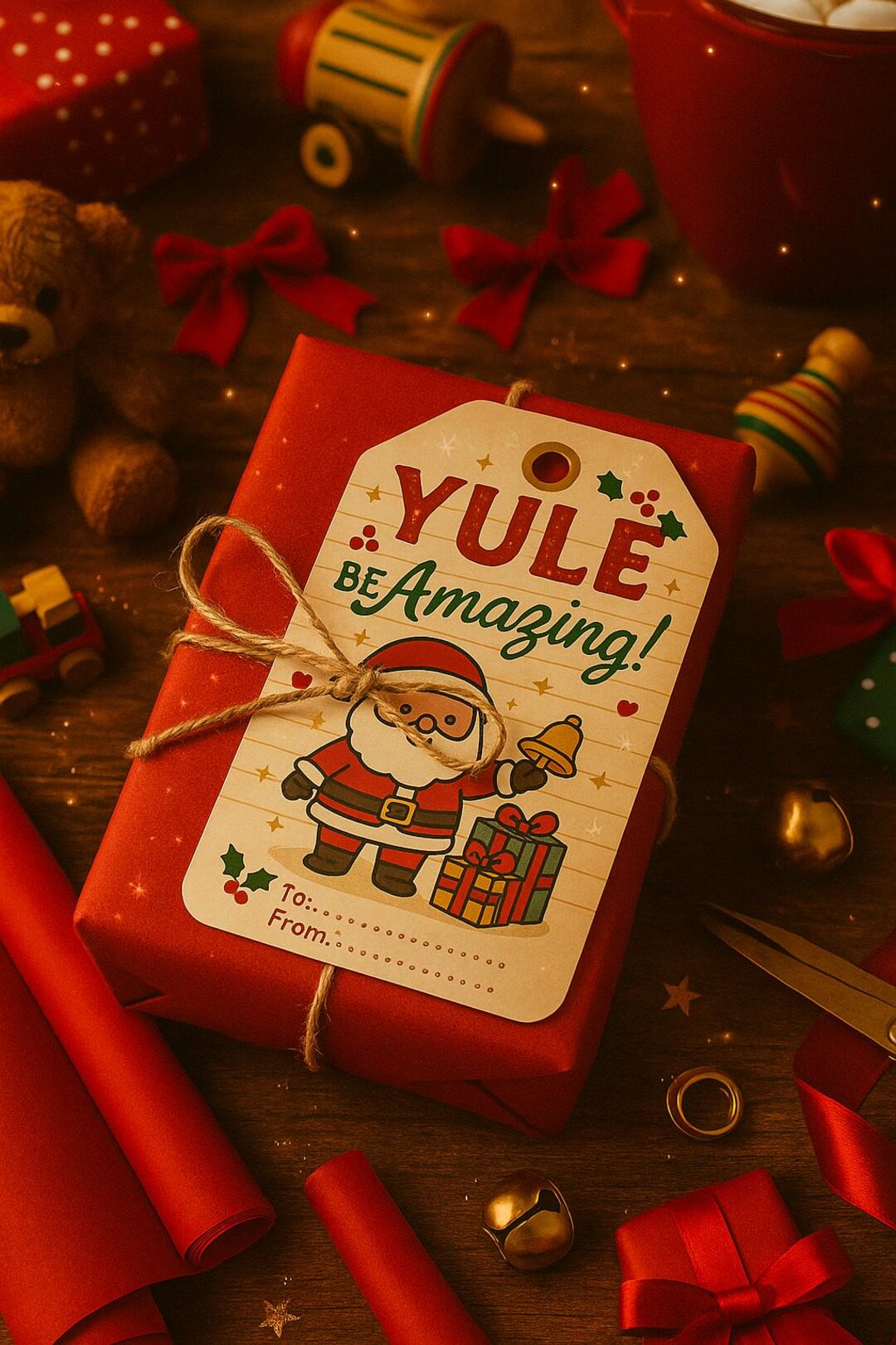 Yule Santa Christmas Gift Tags Printable - Etsy