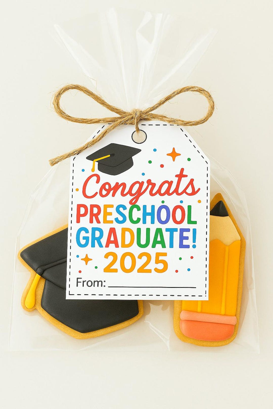 Congrats Preschool Graduate 2025 Gift Tags – Printable Graduation Favor ...