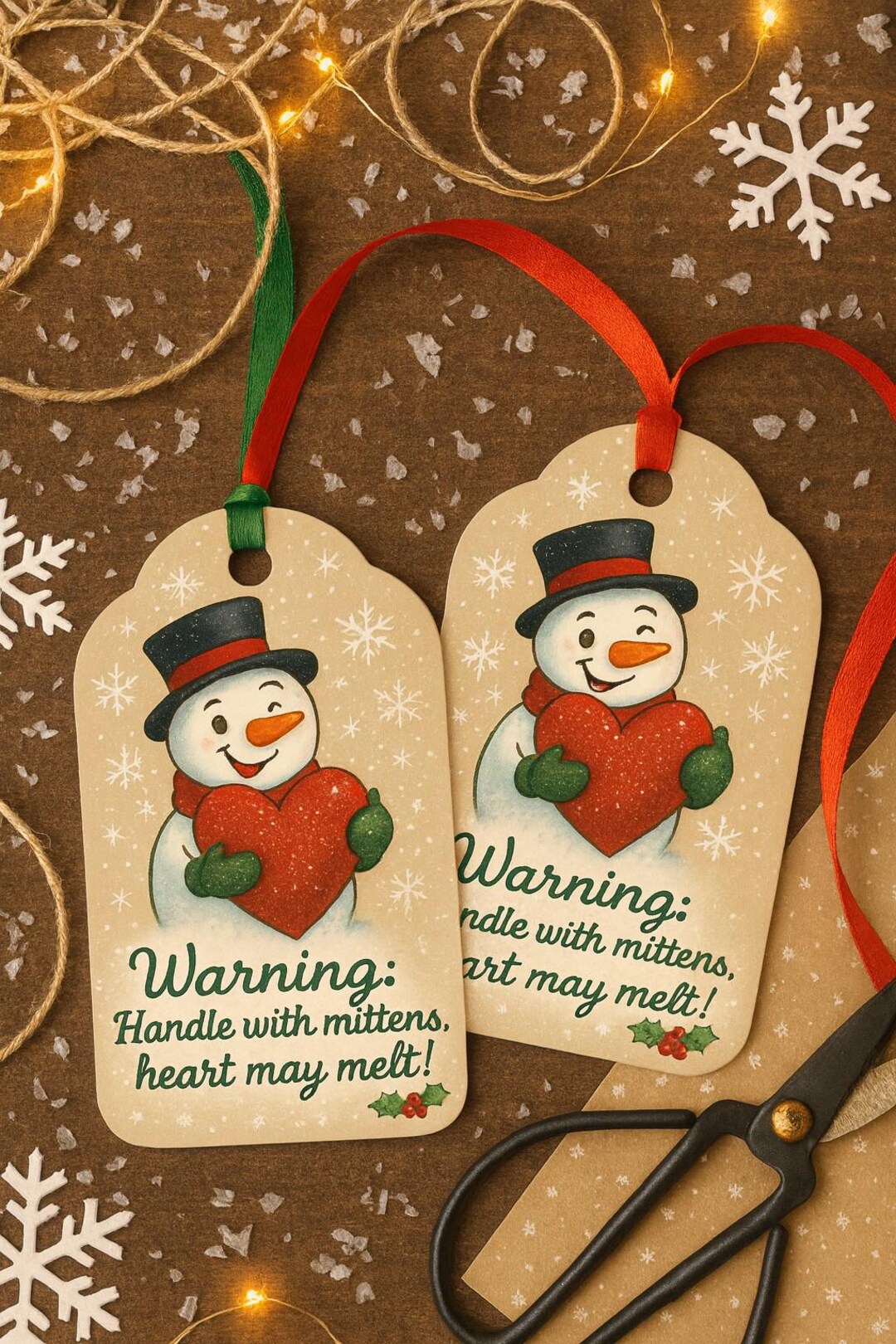 Snowman Christmas Gift Tags – Printable Winter Holiday Labels (digital ...