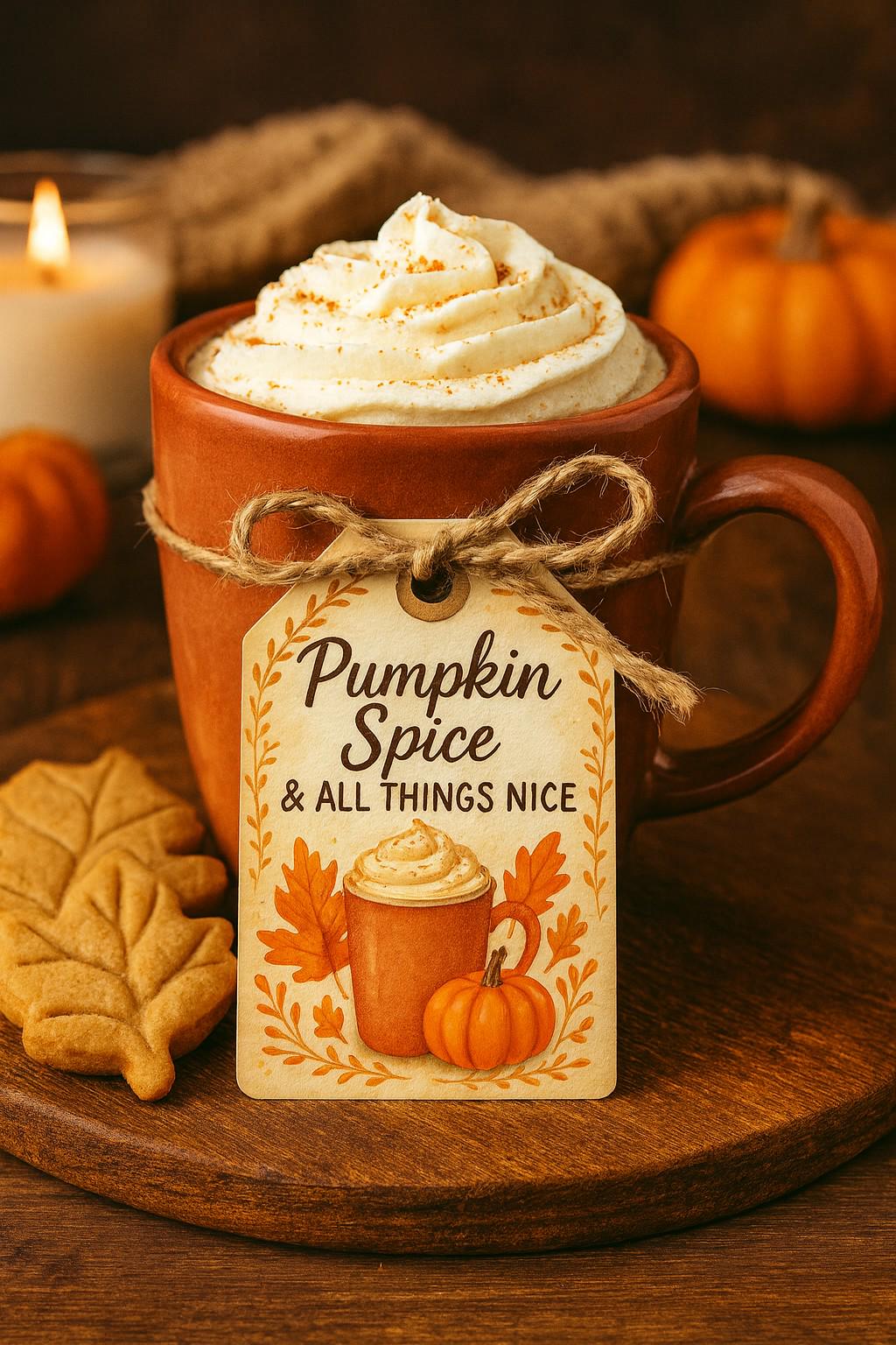Pumpkin Spice Gift Tags: Printable Fall Favor Labels (JPG Digital File ...