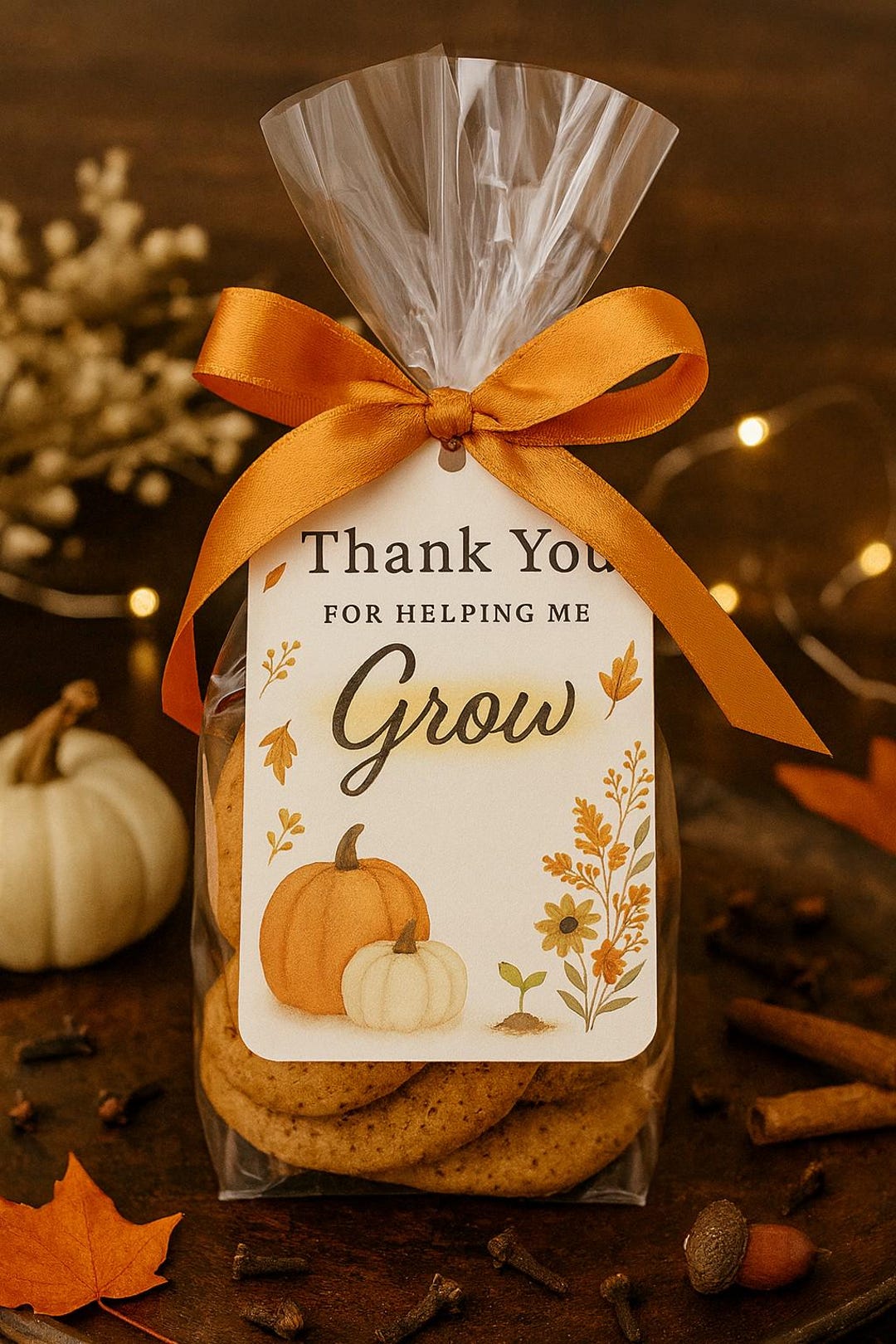 Teacher Appreciation Gift Tags: Fall Pumpkin Floral Printable (JPG ...