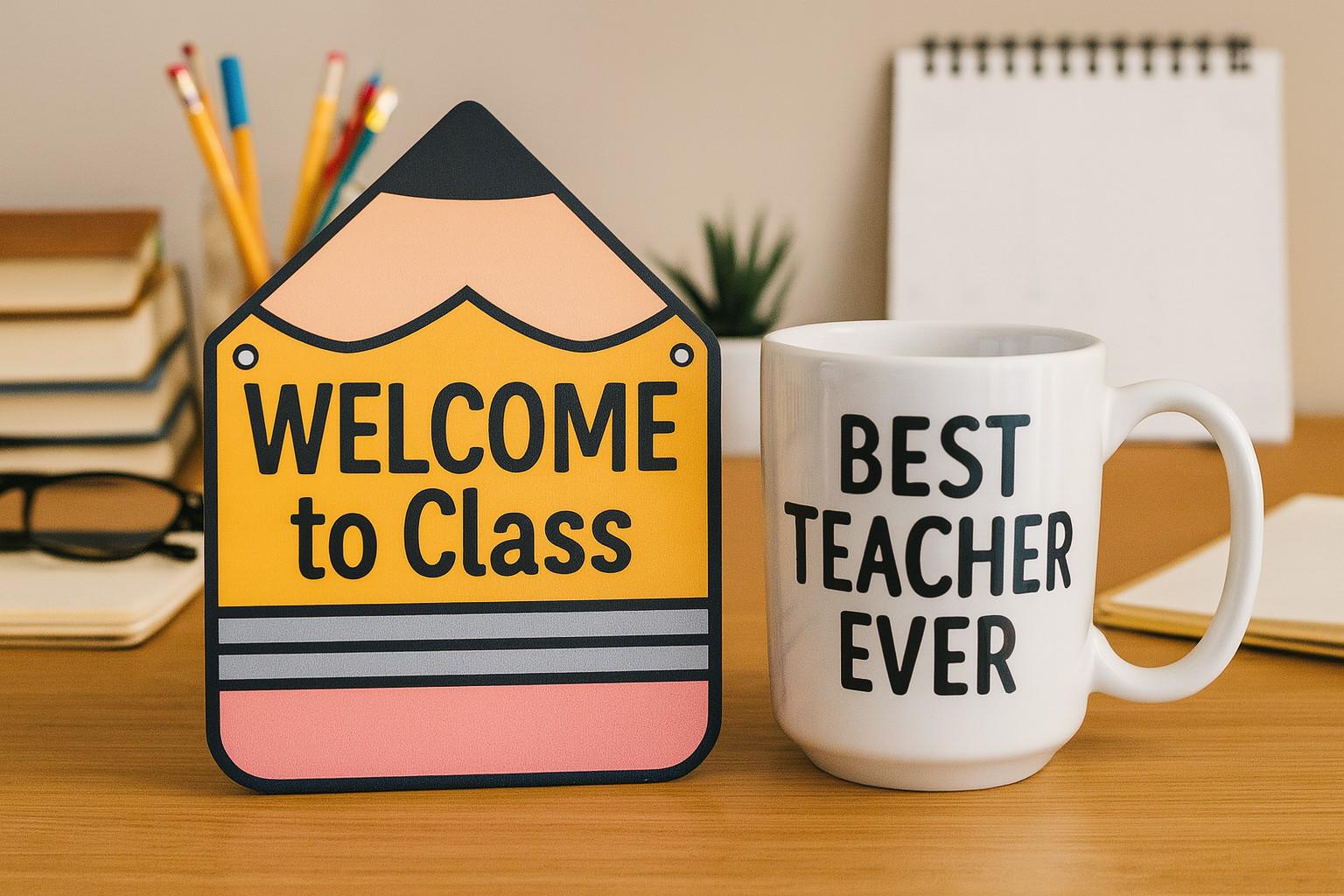 Welcome to Class Door Sign – Printable Pencil-shaped Classroom Wall ...