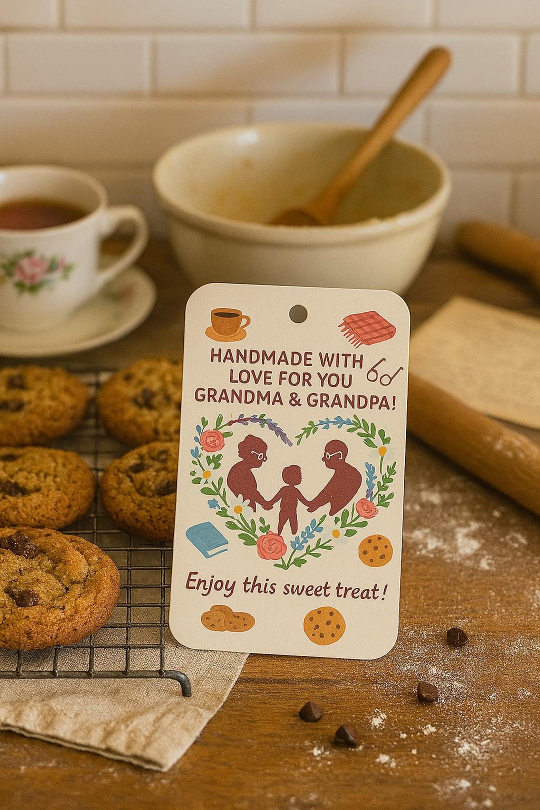 Grandma & Grandpa Gift Tags Printable – Handmade Cookie Tag ...