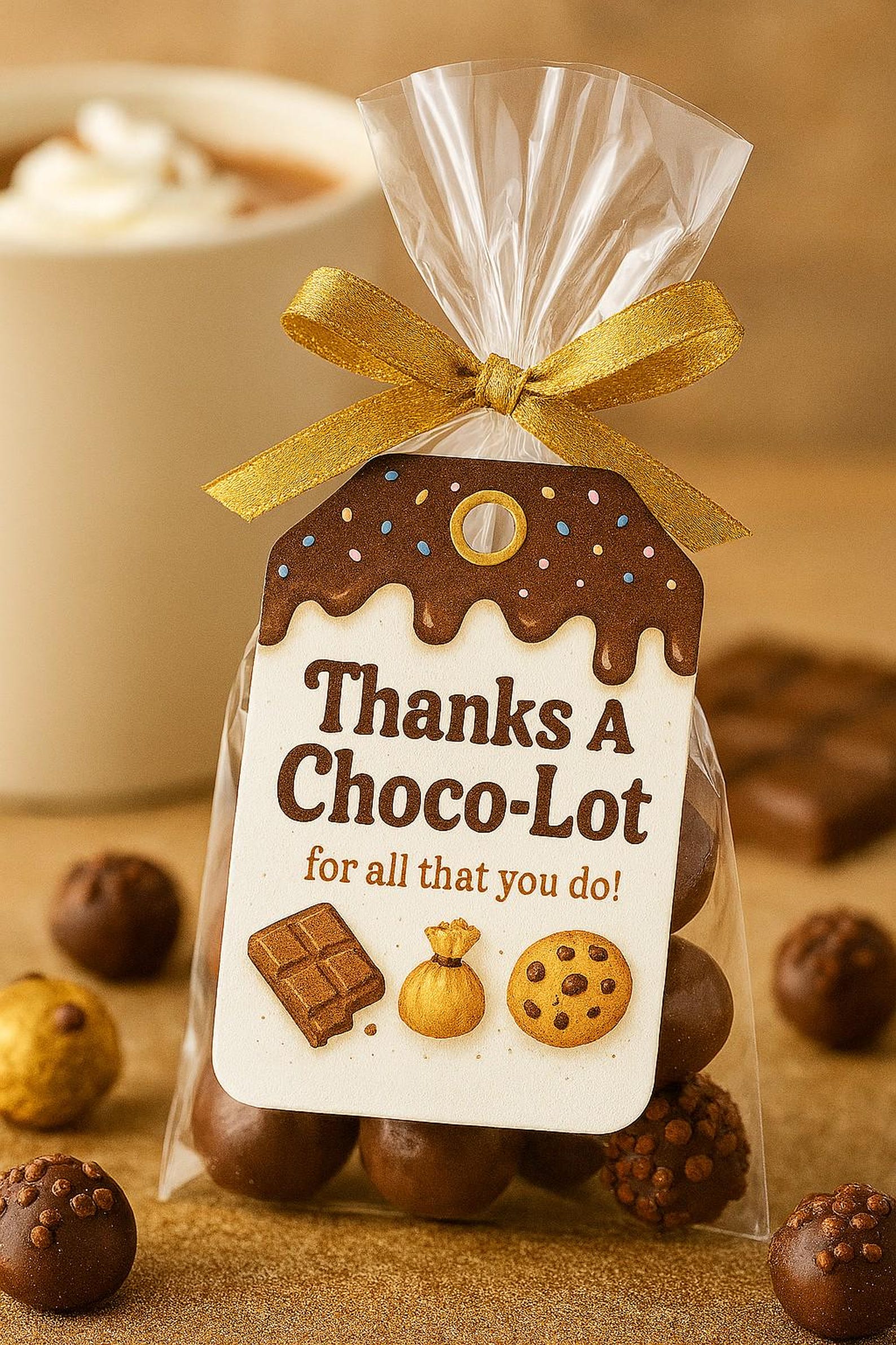 Chocolate Thank You Gift Tags: Teacher Appreciation, Printable (digital ...