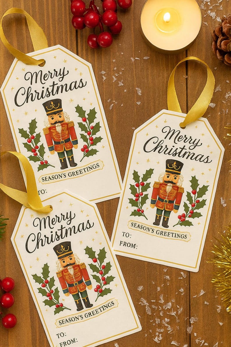 Christmas Nutcracker Gift Tags – Printable Holiday Tags | Merry ...