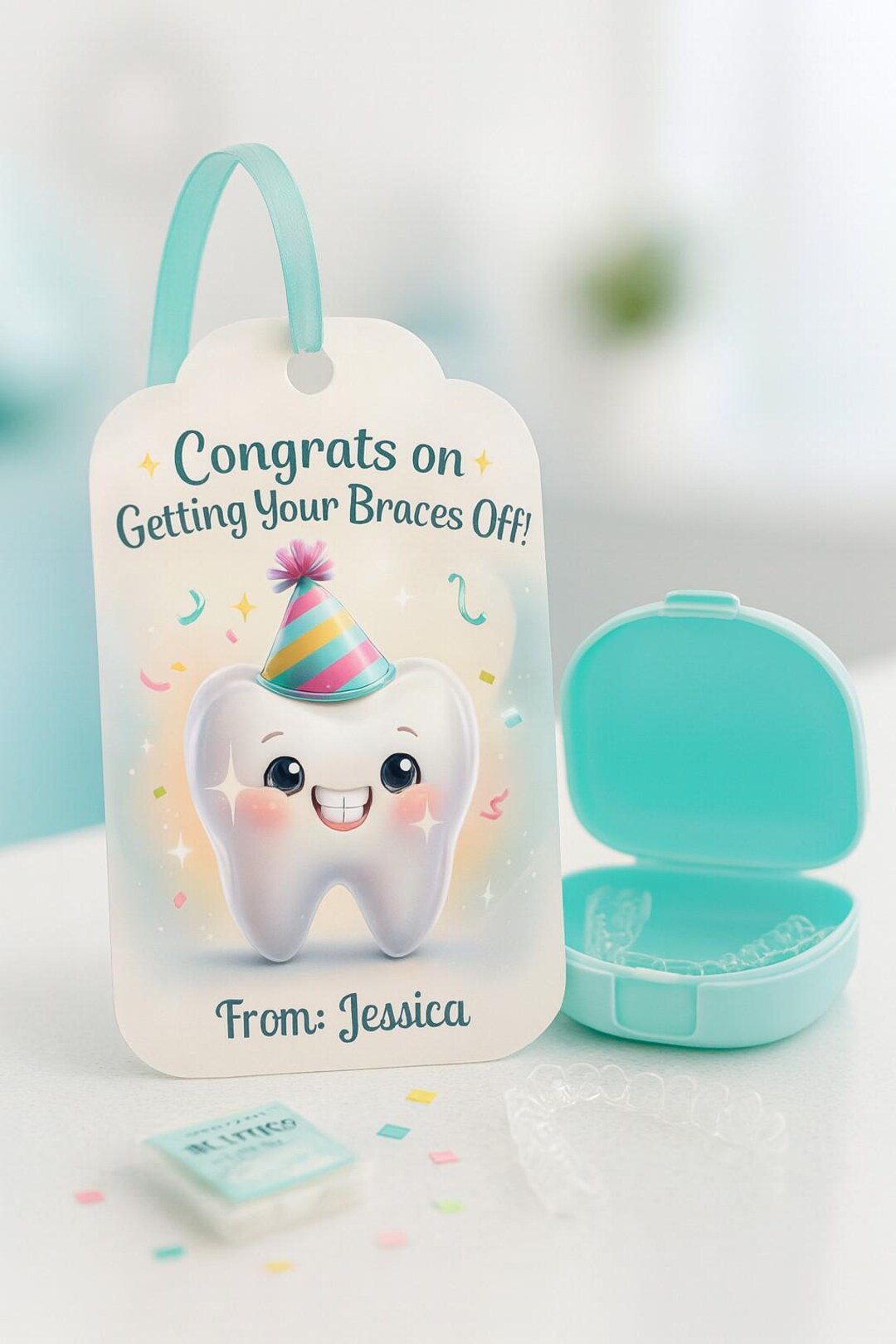 Braces off Tag Canva Template, Editable Orthodontic Gift, Dental ...
