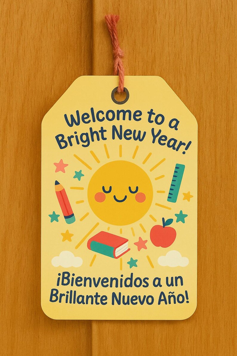 Welcome to a Bright New Year Tags | Bilingual Back to School Printable ...